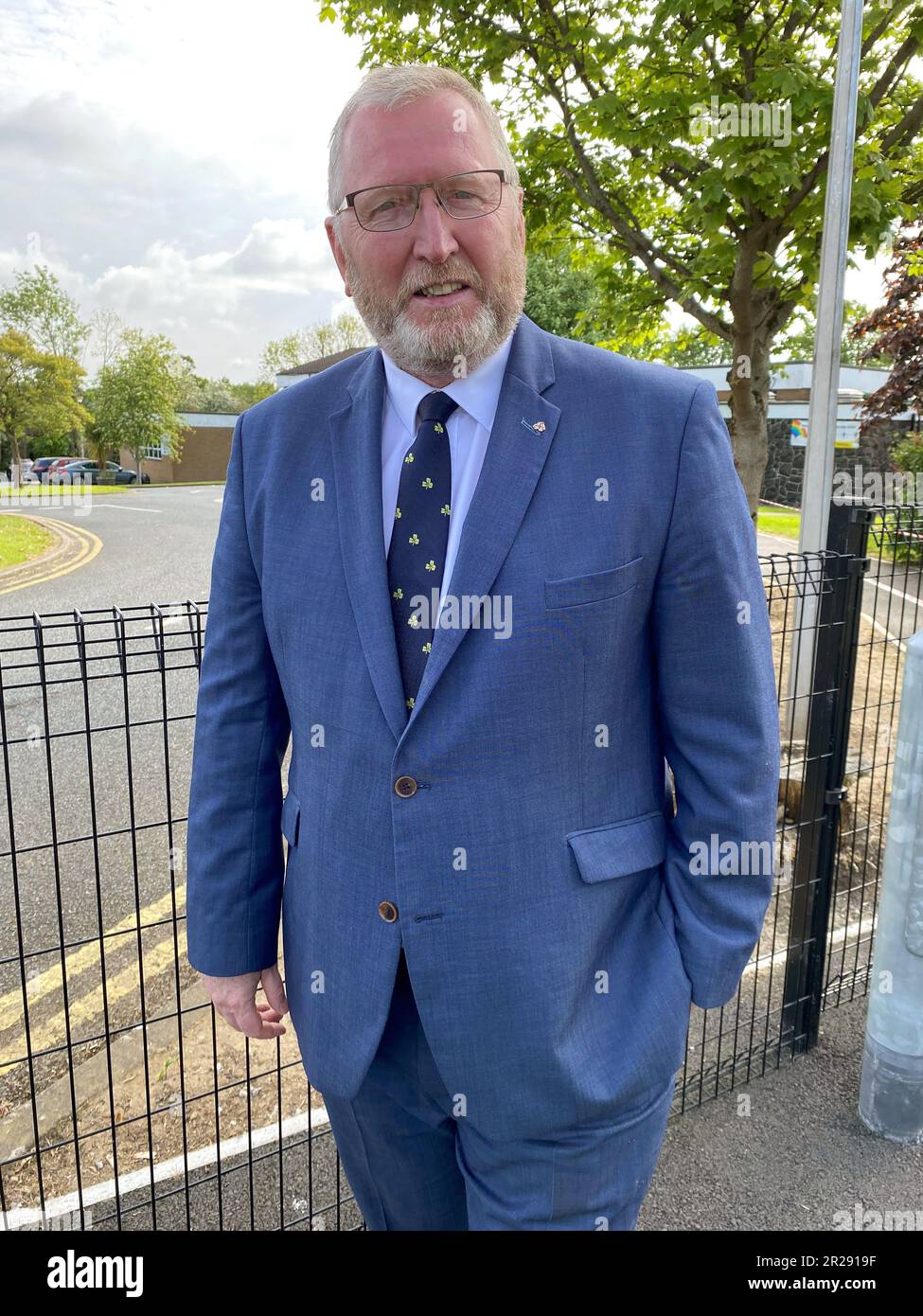 Ulster Unionist Party leader Doug Beattie arrives at Seagoe Primary ...