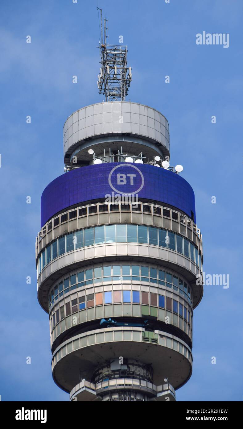 London, UK. 18th May 2023. A view of the BT Tower in central London, as ...