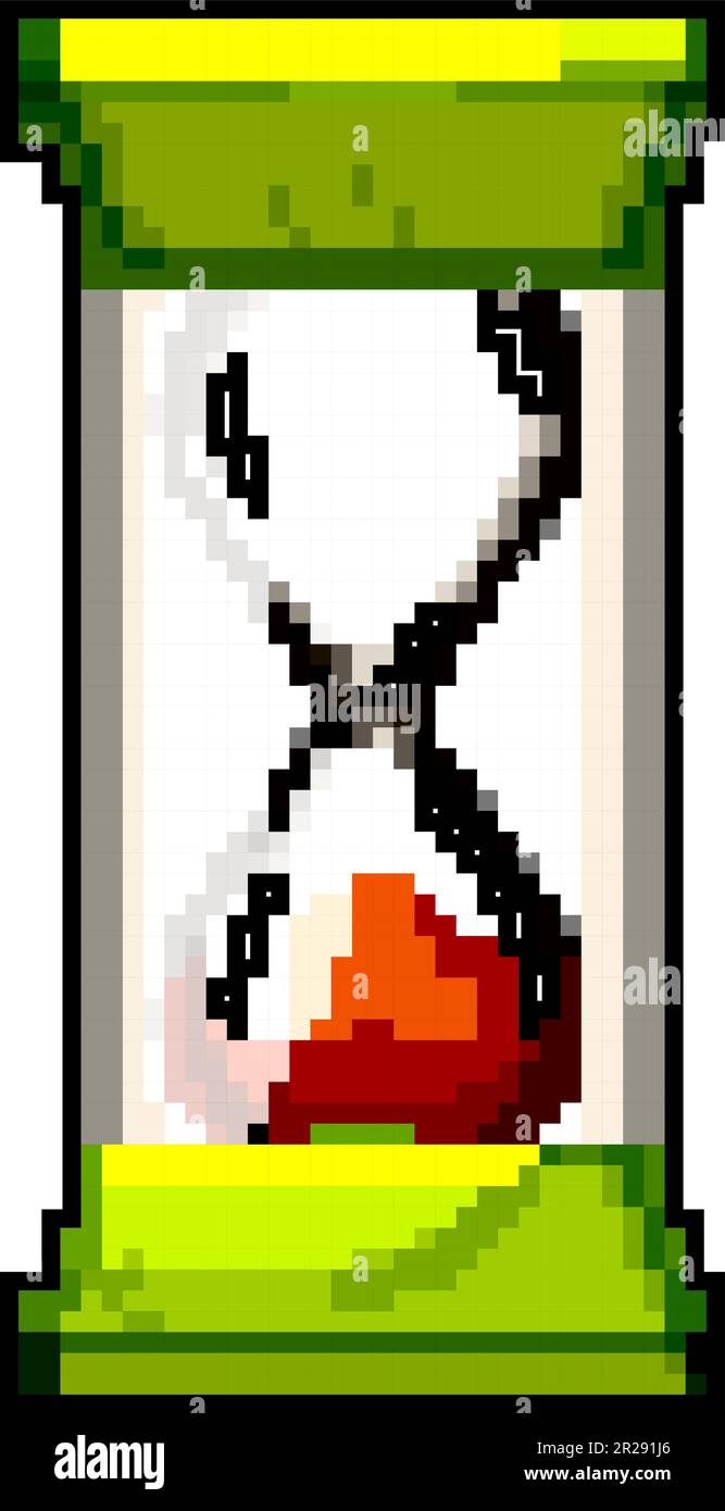 watch sandglass hourglass game pixel art vector illustration Stock ...