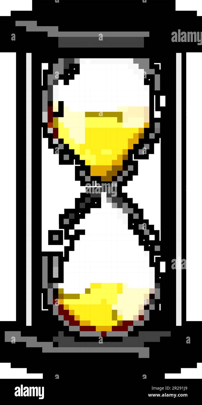 clock sandglass hourglass game pixel art vector illustration Stock ...