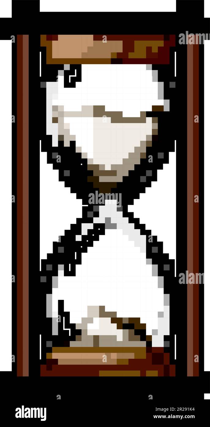 timer sandglass hourglass game pixel art vector illustration Stock ...