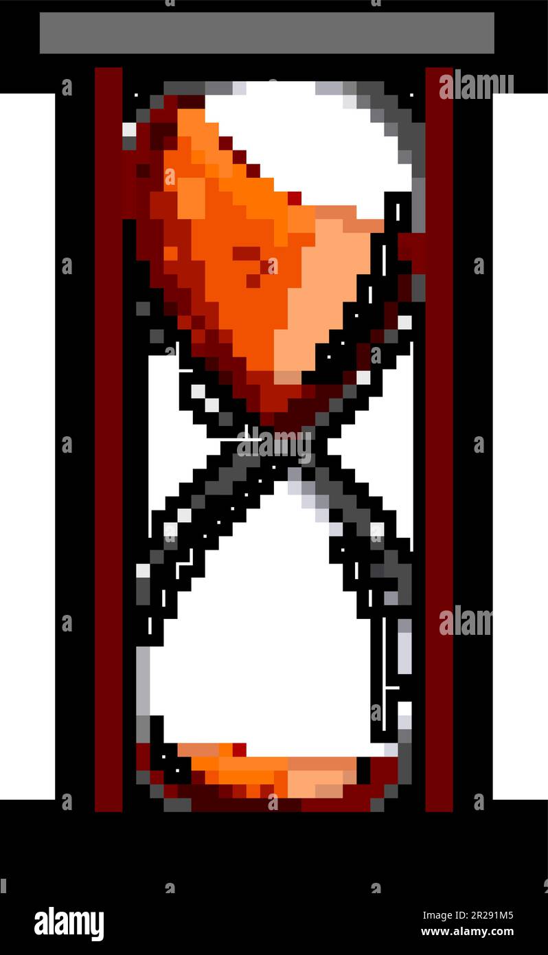 countdown sandglass hourglass game pixel art vector illustration Stock ...