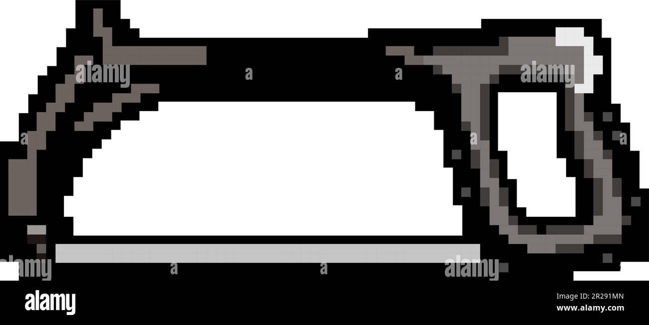 equipment saw hand game pixel art vector illustration Stock Vector ...