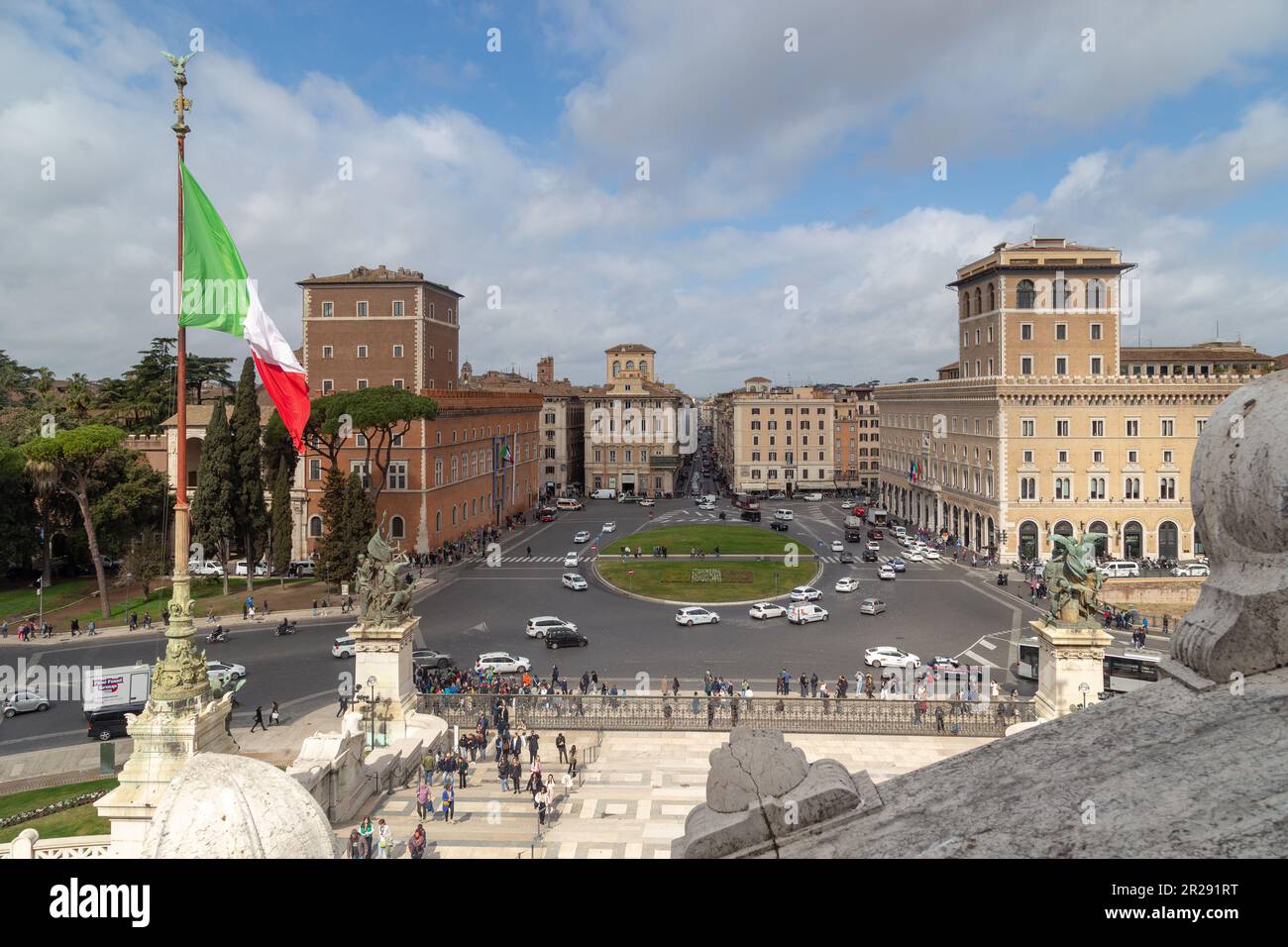 ROME, ITALY - MARTH 10, 2023: This is the view of Venice Square from ...