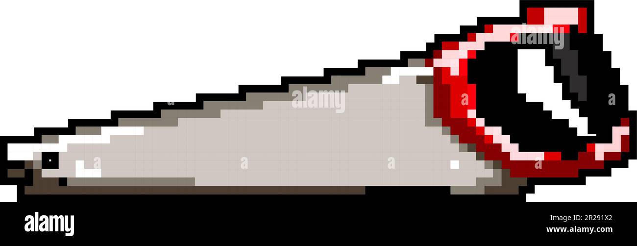 construction saw hand game pixel art vector illustration Stock Vector ...