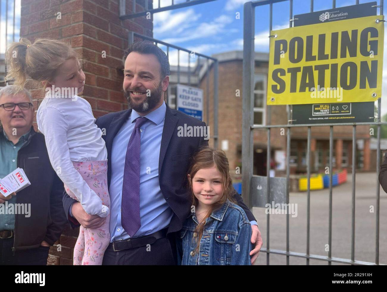 SDLP leader Colum Eastwood casting his vote at the Model School in Co ...