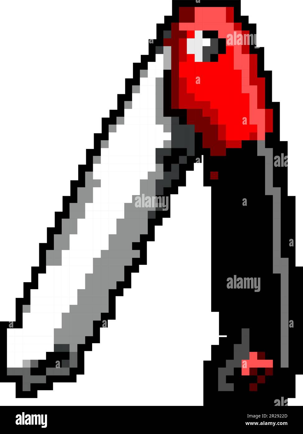 handle saw hand game pixel art vector illustration Stock Vector Image ...