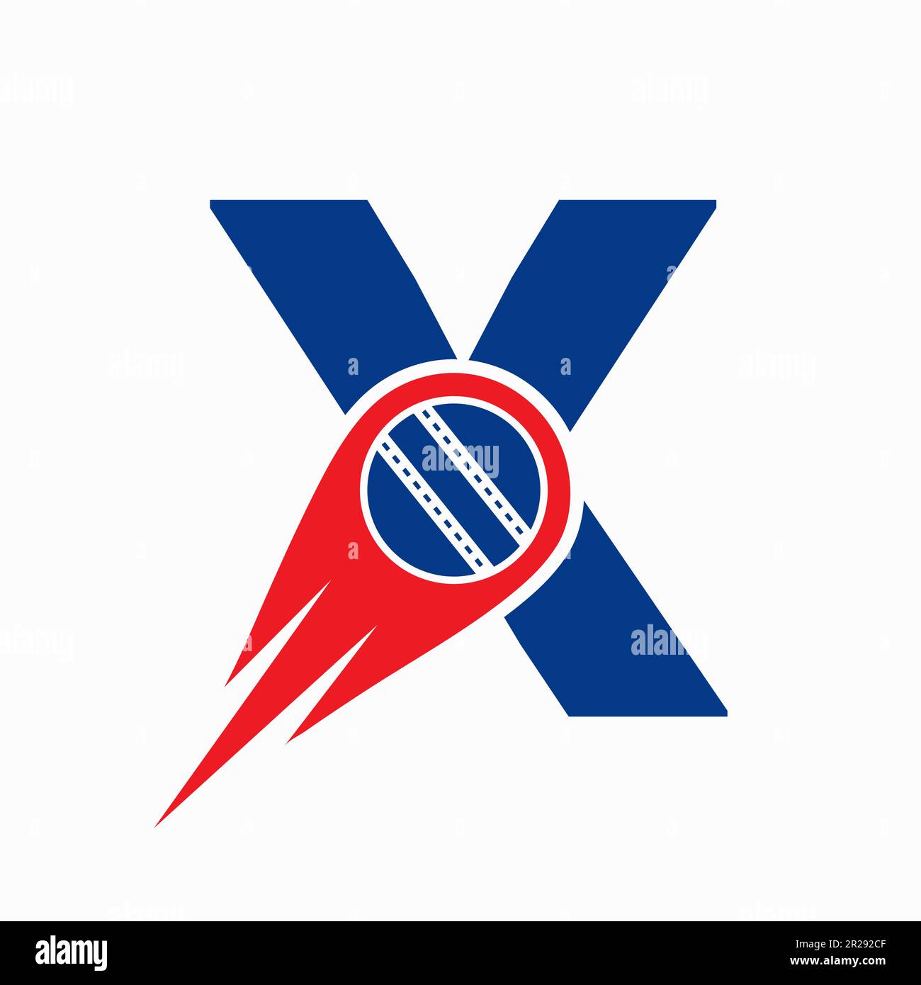 Letter X Cricket Logo Concept With Moving Ball Icon For Cricket Club ...