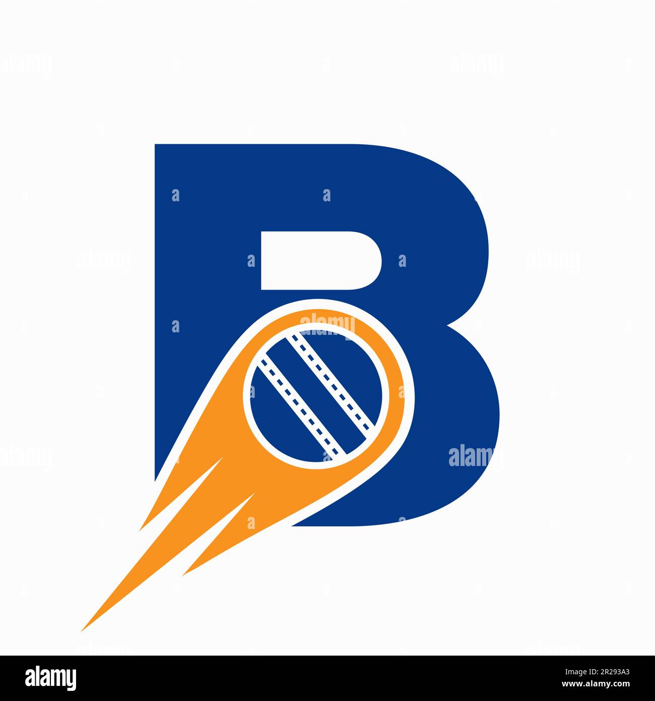 Letter B Cricket Logo Concept With Moving Ball Icon For Cricket Club ...