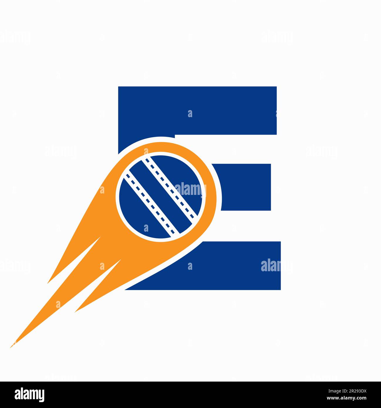 Letter E Cricket Logo Concept With Moving Ball Icon For Cricket Club ...
