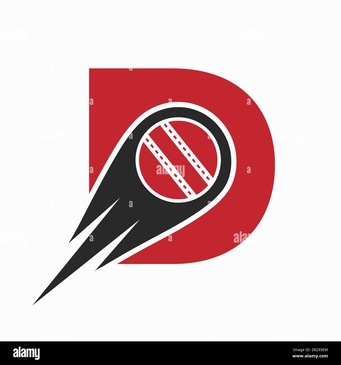 Letter D Cricket Logo Concept With Moving Ball Icon For Cricket Club ...