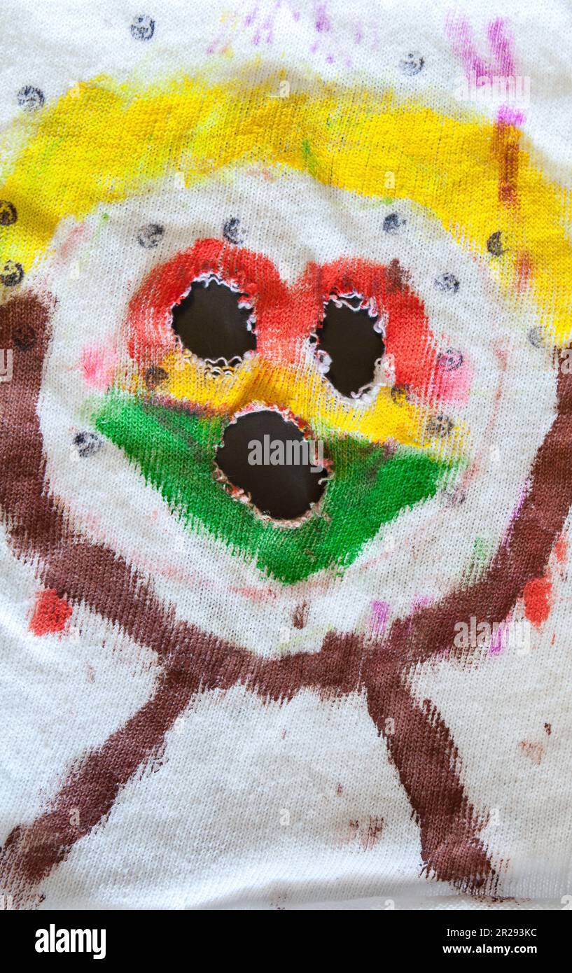 Jurramacho Carnival face mask, Montanchez. White cloth mask crudely cut ...