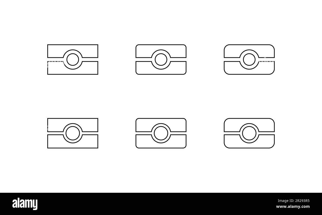 Biometric Passport Symbol Flat Icon Set For International Biometric Id