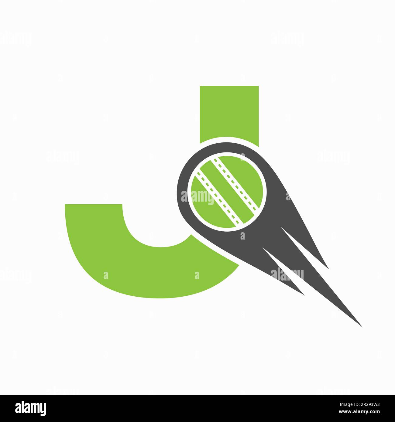 Letter J Cricket Logo Concept With Moving Ball Icon For Cricket Club ...