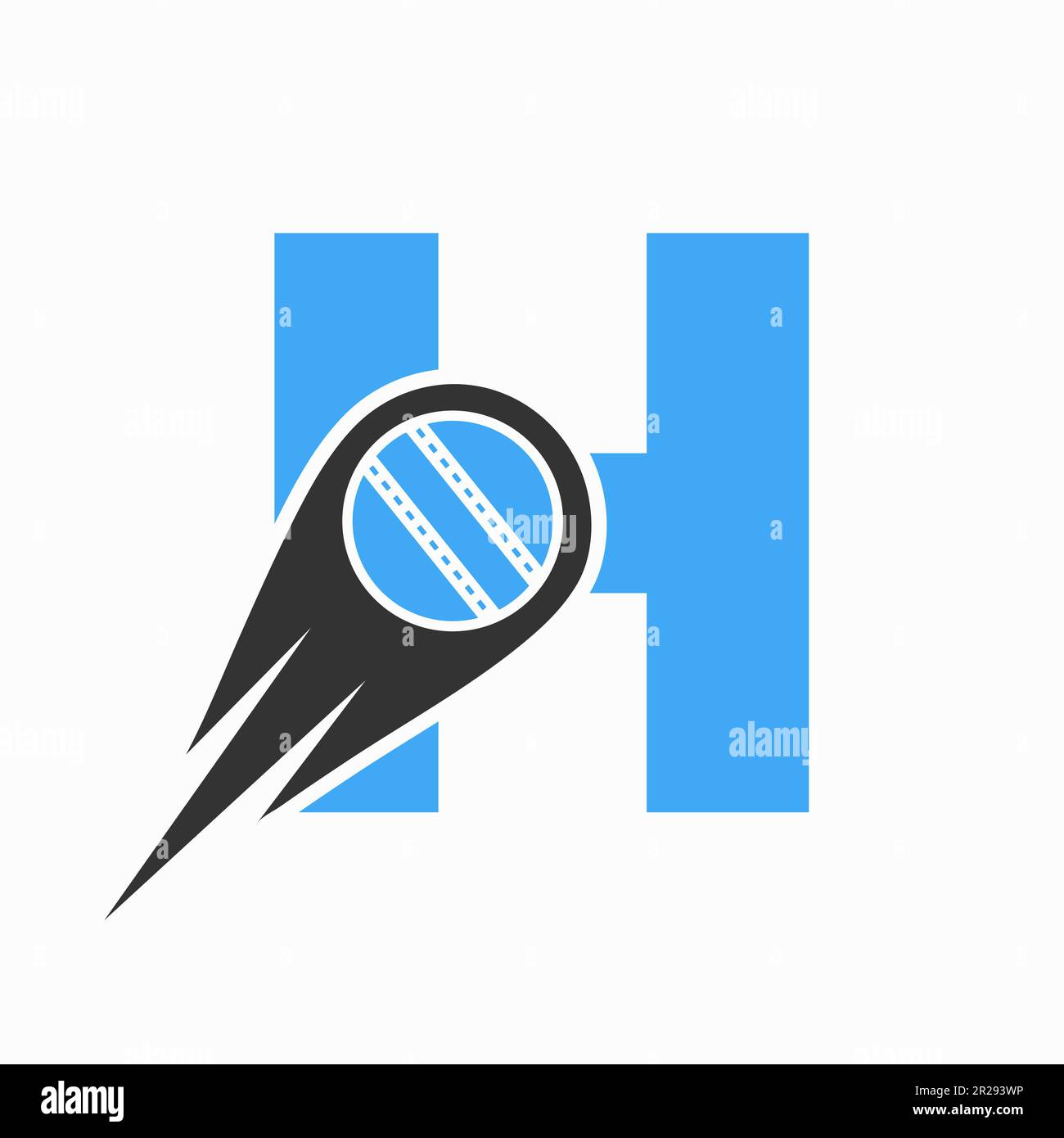 Letter H Cricket Logo Concept With Moving Ball Icon For Cricket Club ...