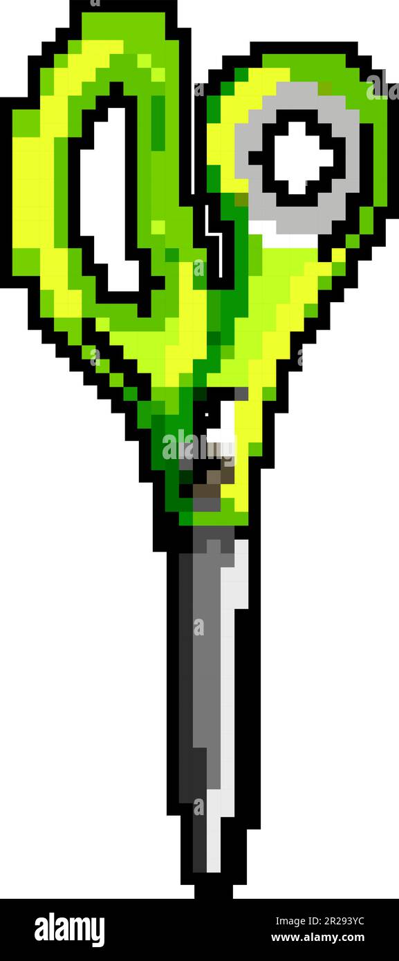 hairdresser scissor cut game pixel art vector illustration Stock Vector ...