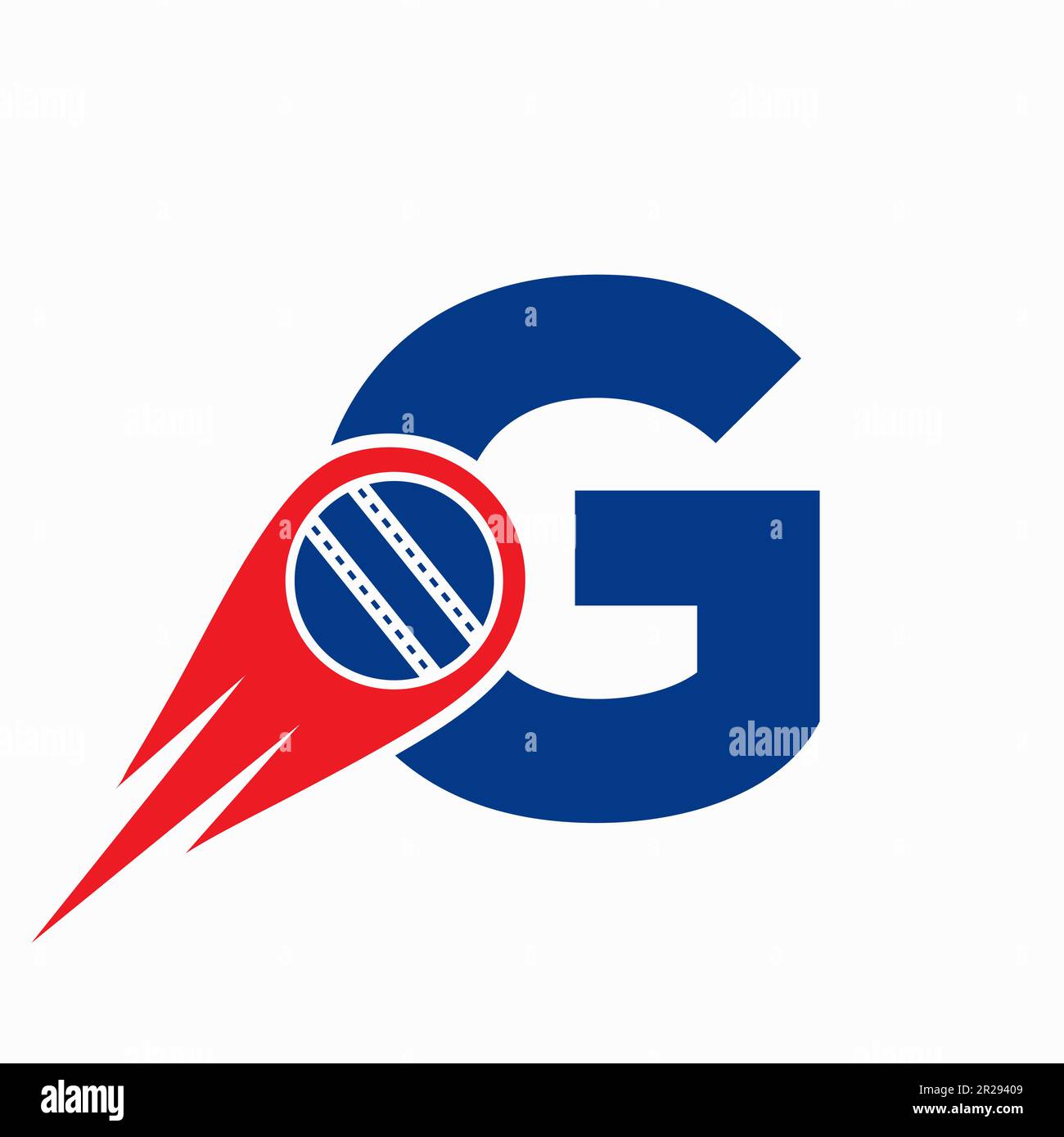 Letter G Cricket Logo Concept With Moving Ball Icon For Cricket Club ...