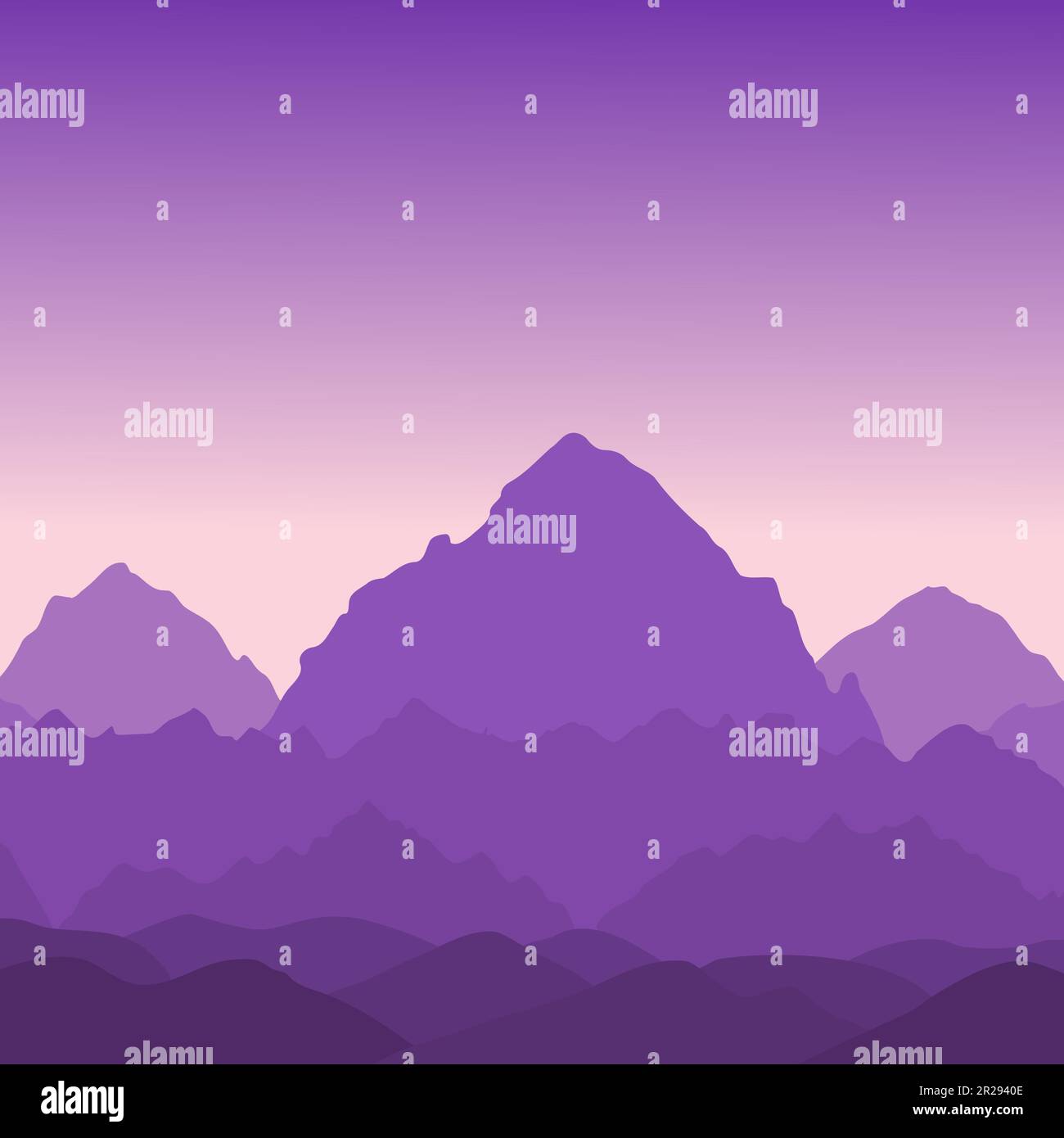 Beautiful mountain vector landscape. Layers of mountains. Outdoor ...