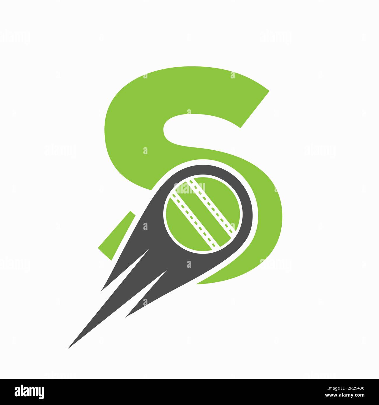 Letter S Cricket Logo Concept With Moving Ball Icon For Cricket Club ...