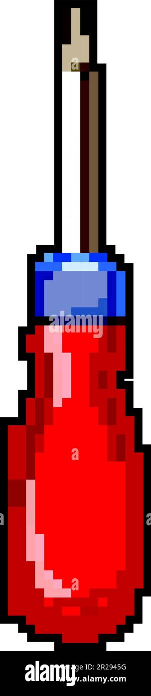 repair screwdriver tool game pixel art vector illustration Stock Vector ...