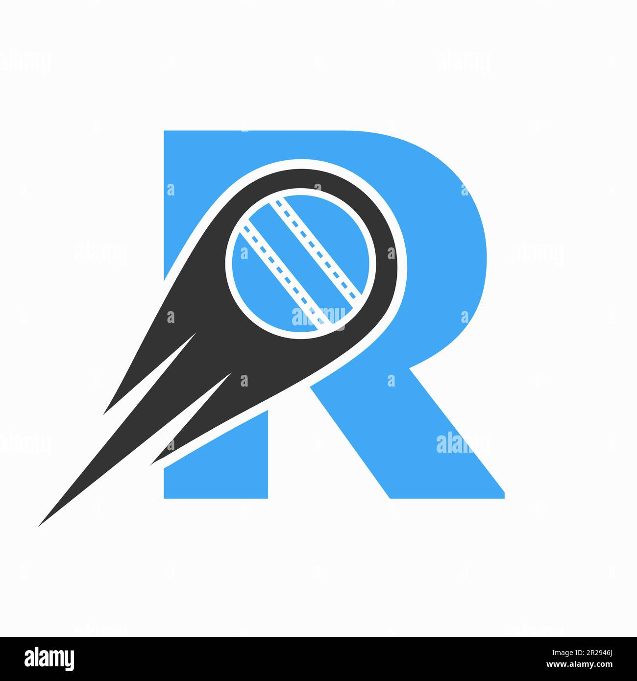 Letter R Cricket Logo Concept With Moving Ball Icon For Cricket Club ...