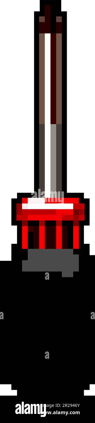 hand screwdriver tool game pixel art vector illustration Stock Vector ...