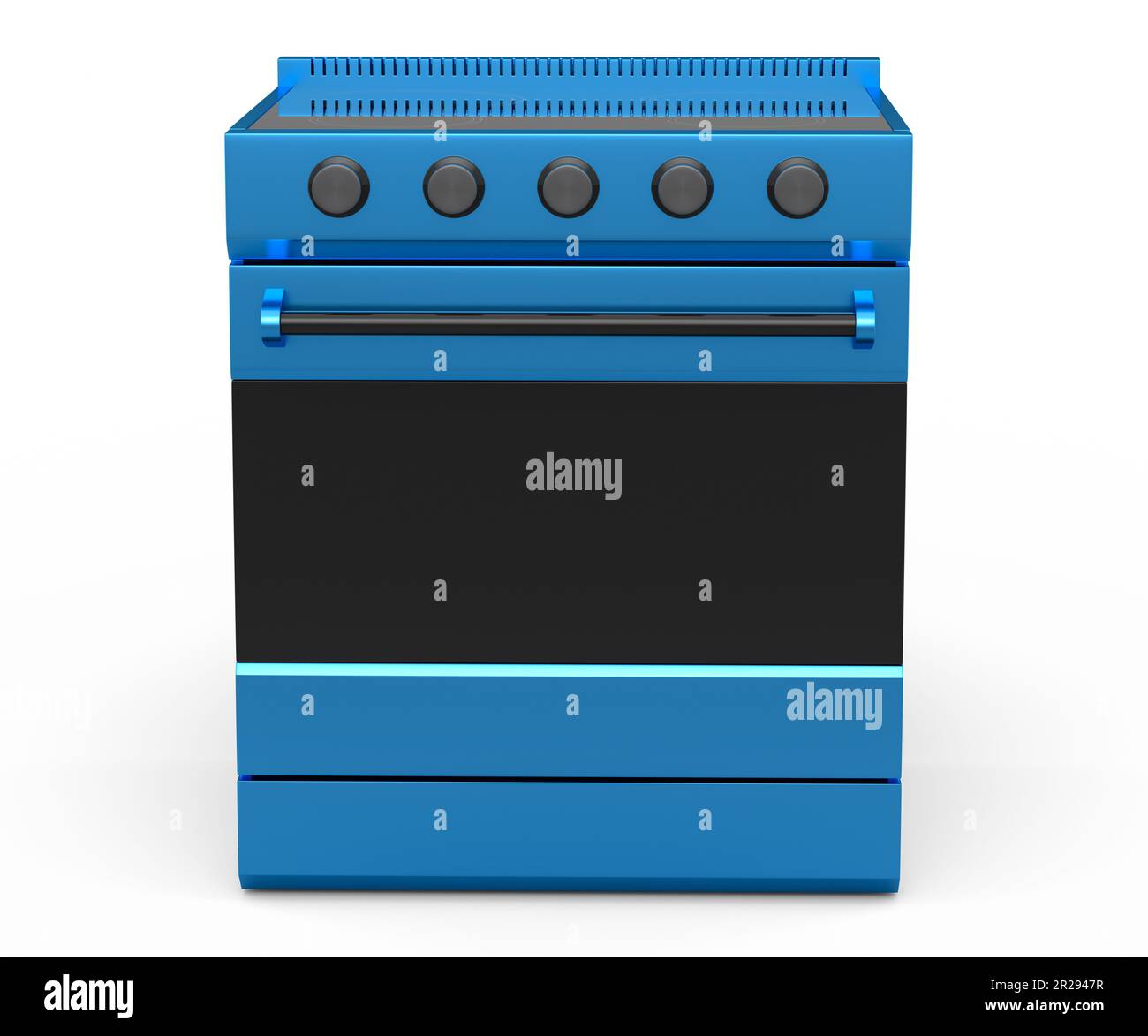 Kitchen electric stove or gas cooker with burning flames of propane gas ...