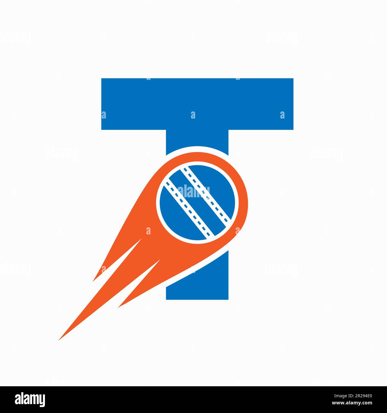 Letter T Cricket Logo Concept With Moving Ball Icon For Cricket Club ...
