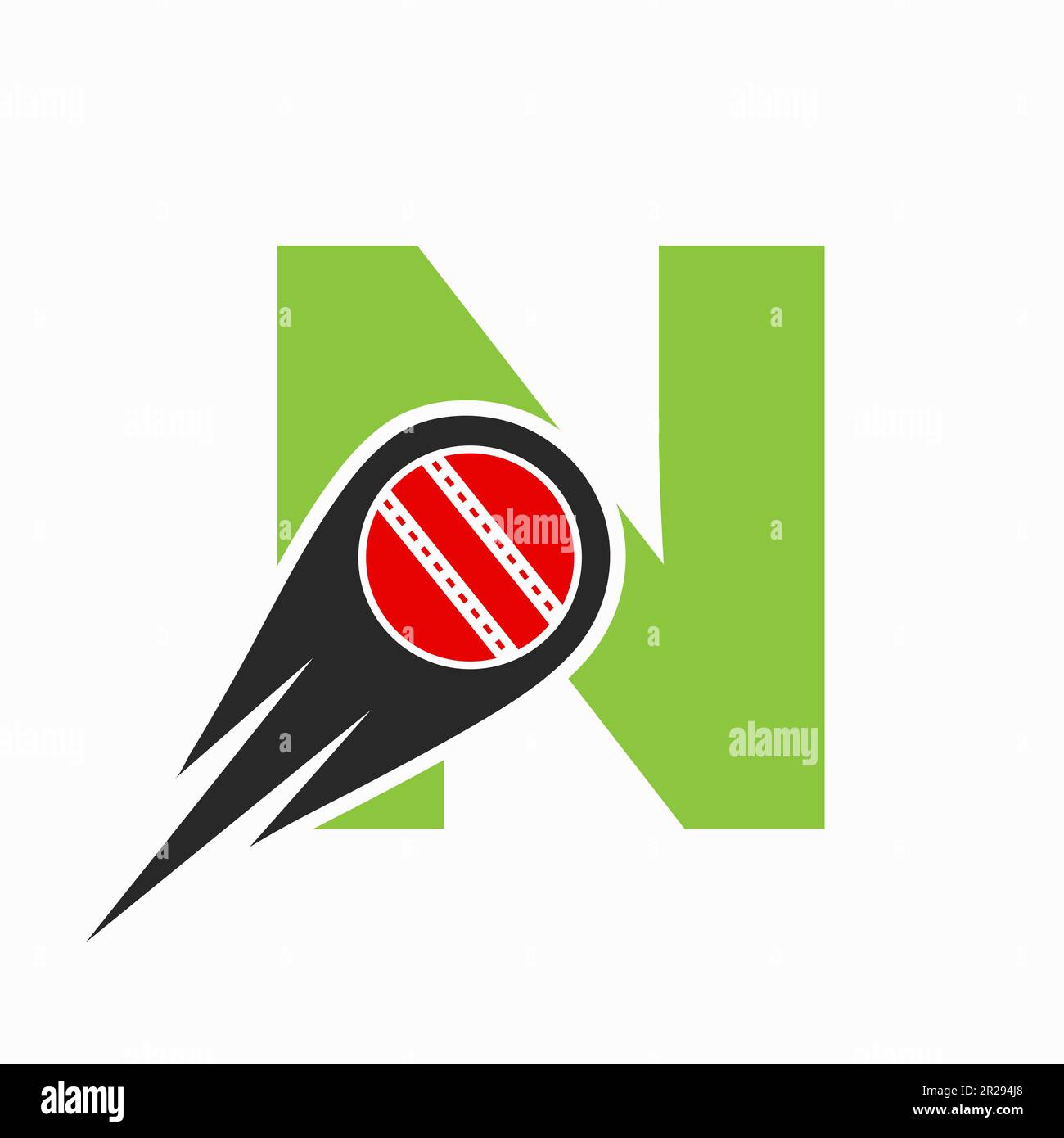 Letter N Cricket Logo Concept With Moving Ball Icon For Cricket Club ...