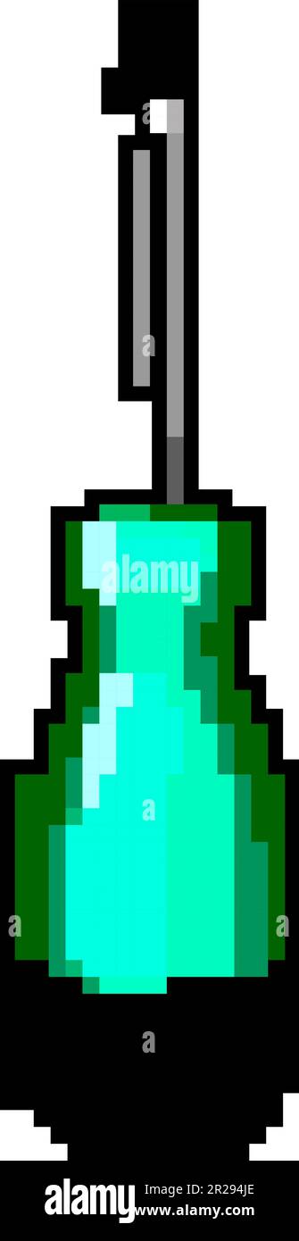 metal screwdriver tool game pixel art vector illustration Stock Vector ...