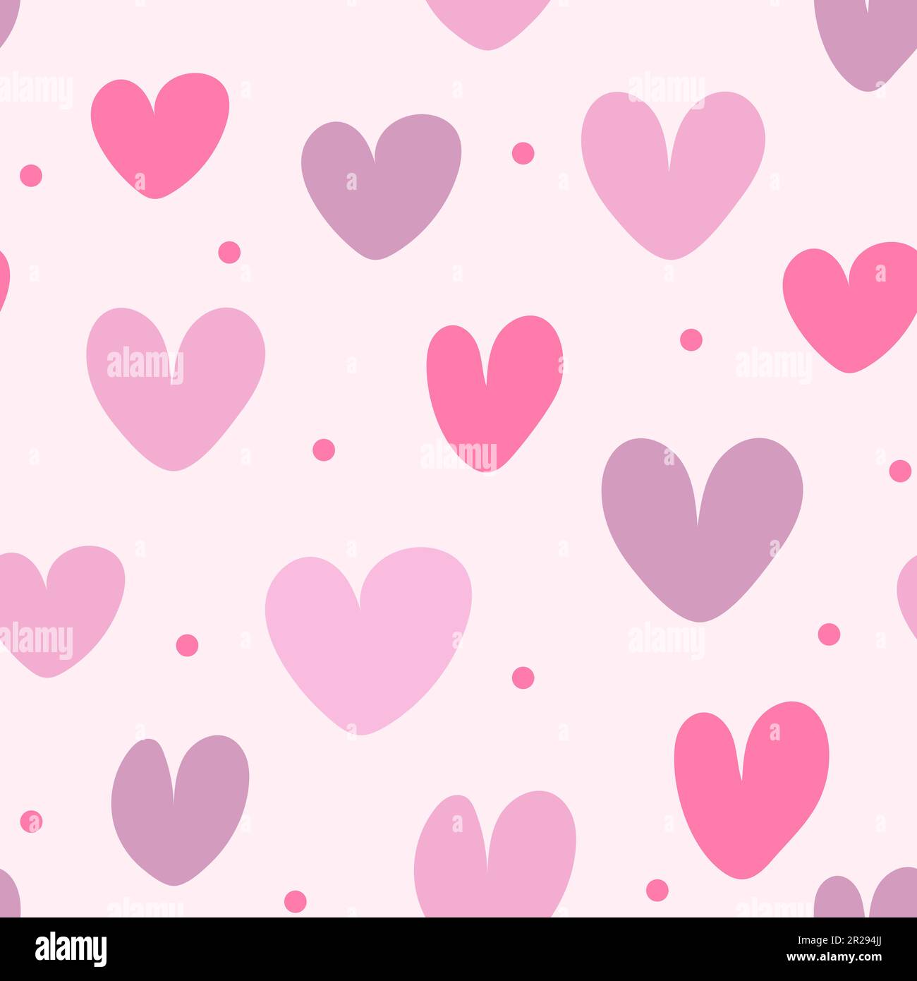 Cute Pink Distorted Hearts Seamless Pattern. Vector Background for ...