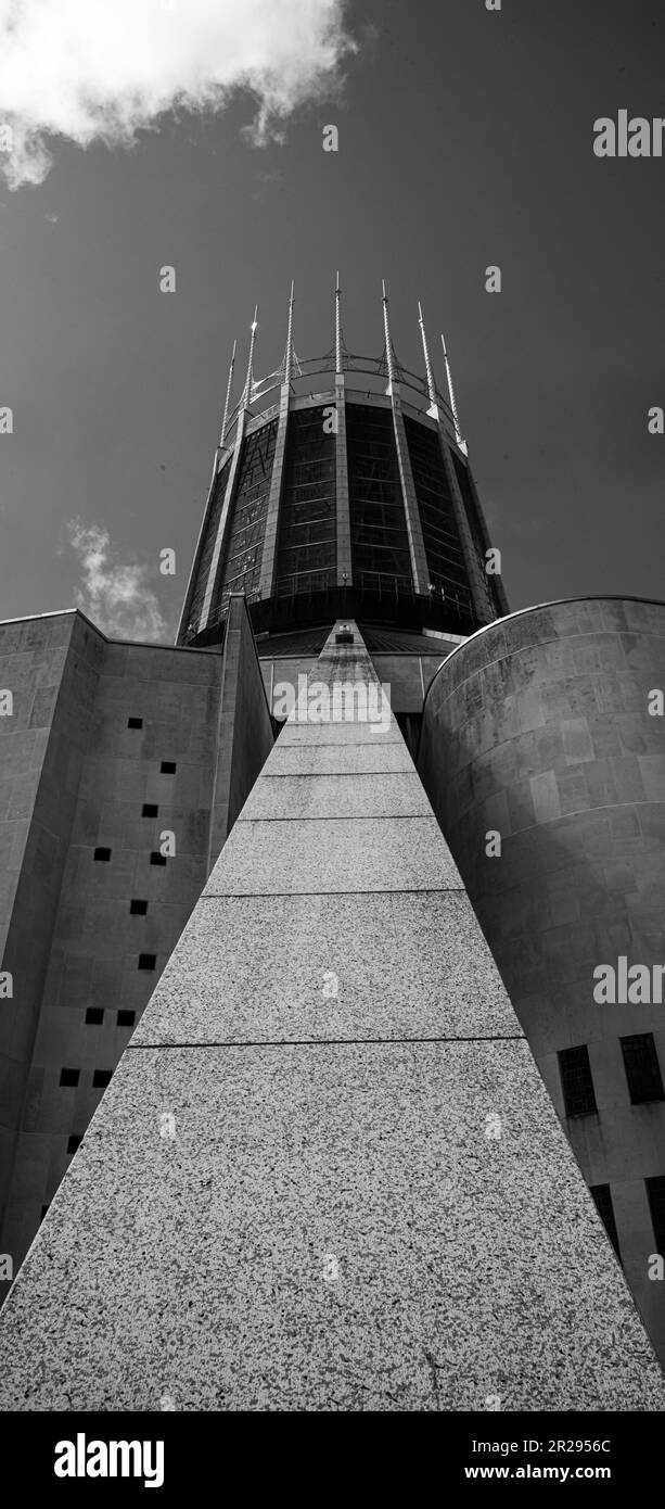 Liverpool Metropolitan Cathedral - a ground up view - looking a little ...