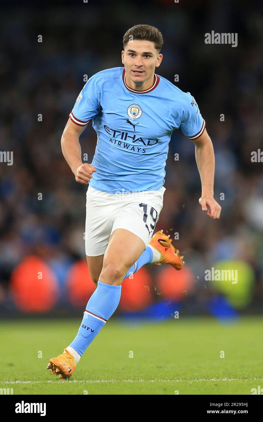 Manchester, UK. 17th May, 2023. Julian Alvarez of Manchester City ...