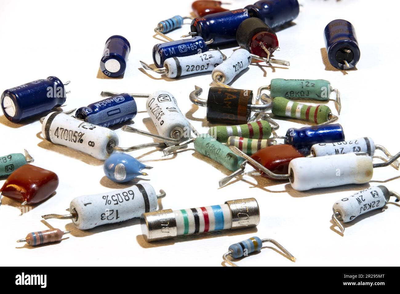 Different electronic components, resistors, capacitors, semiconductors ... Different electronic components, resistors, capacitors, semiconductors ...