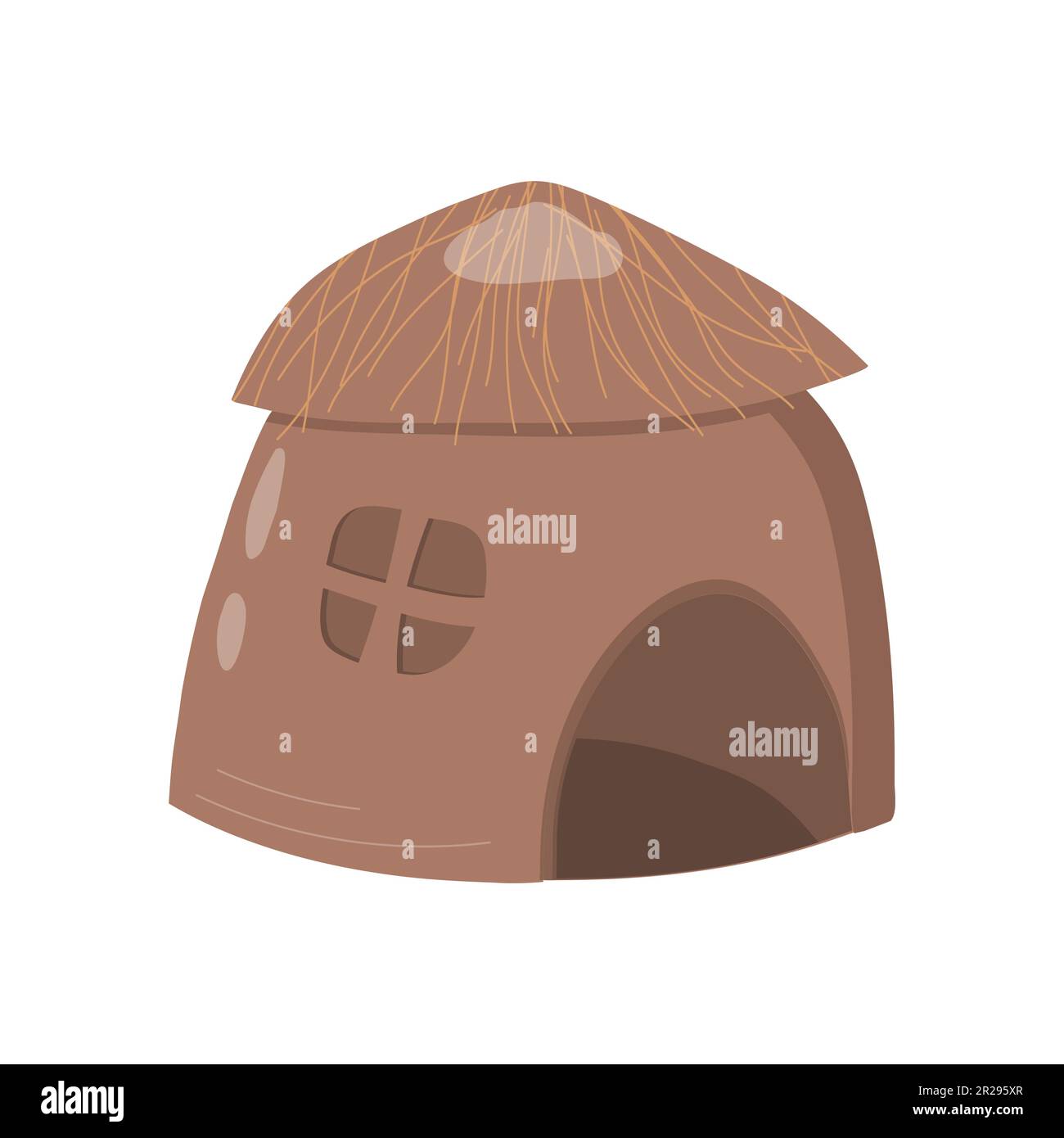Vector hand-drawn coconut shell house for pets in an aquarium ...