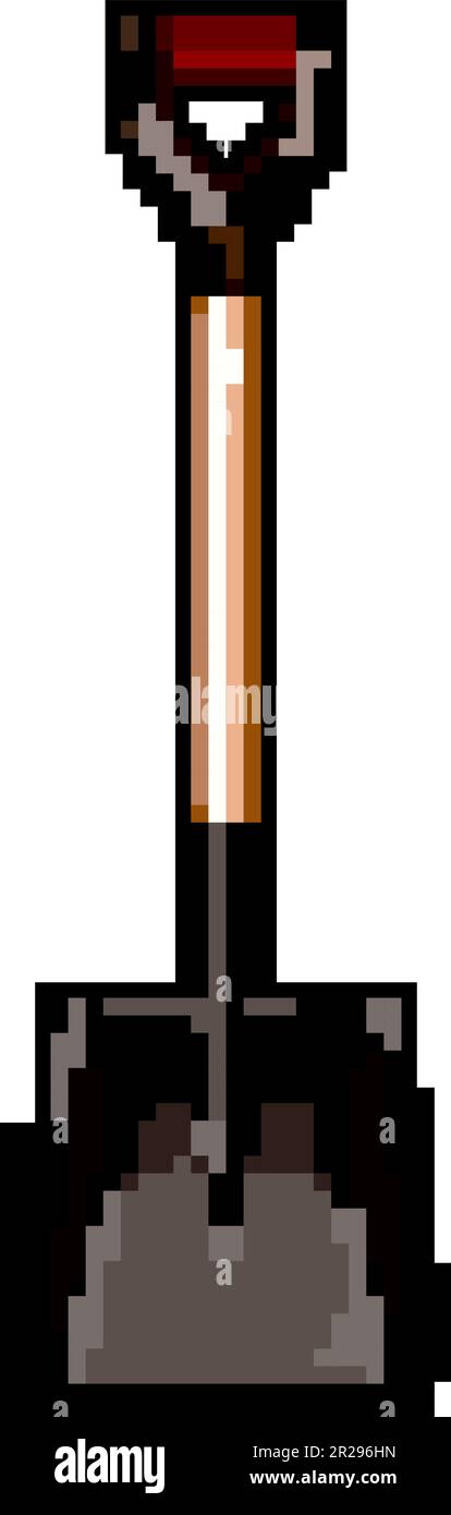 work shovel tool game pixel art vector illustration Stock Vector Image ...