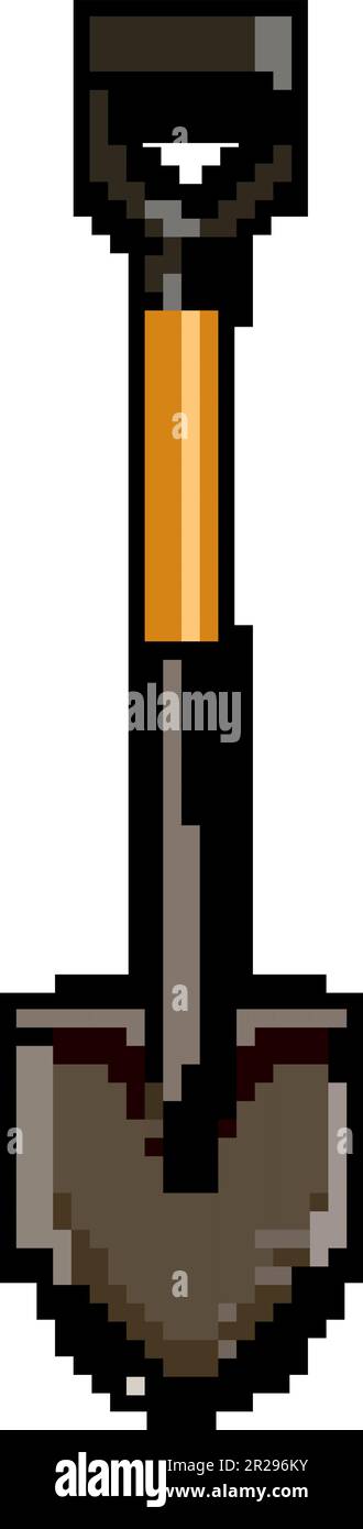 gardening shovel tool game pixel art vector illustration Stock Vector ...