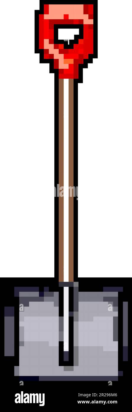 spade shovel tool game pixel art vector illustration Stock Vector Image ...