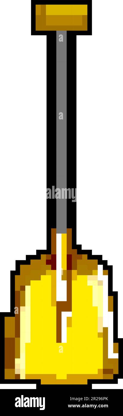 garden shovel tool game pixel art vector illustration Stock Vector ...