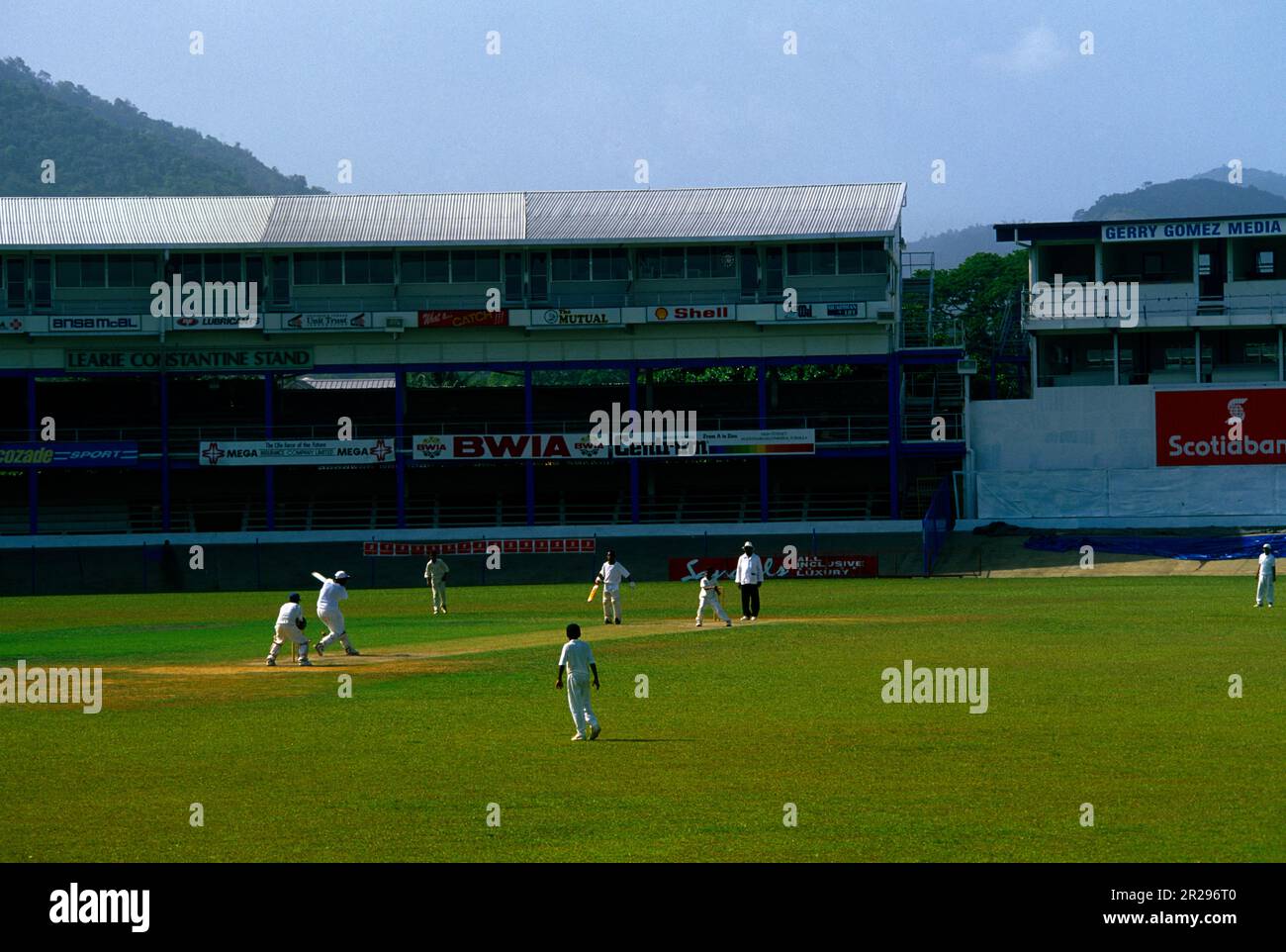 Trinidad Port Of Spain Queens Park Cricket Club Game In Progress Stock ...