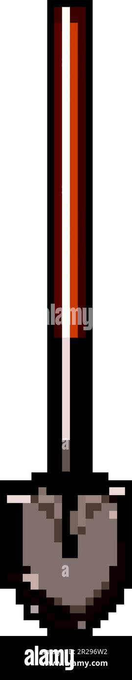 dig shovel tool game pixel art vector illustration Stock Vector Image ...