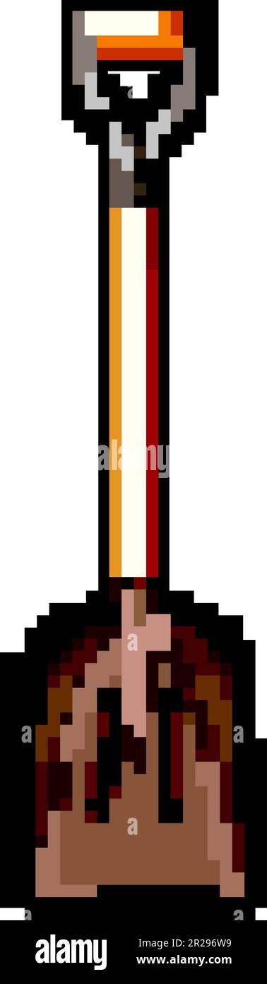 farm shovel tool game pixel art vector illustration Stock Vector Image ...