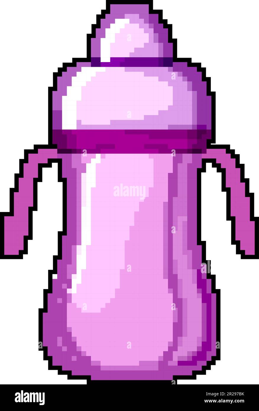 child sippy cup game pixel art vector illustration Stock Vector Image ...