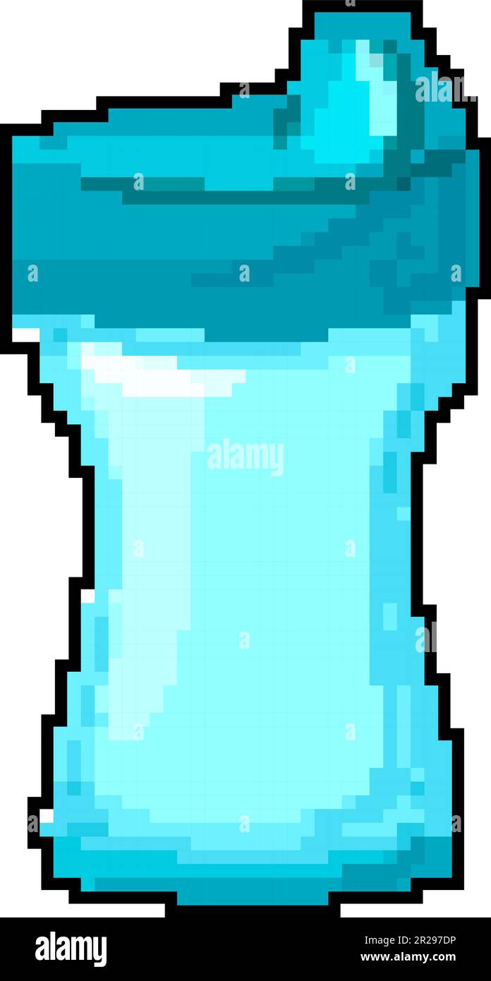 kid sippy cup game pixel art vector illustration Stock Vector Image ...