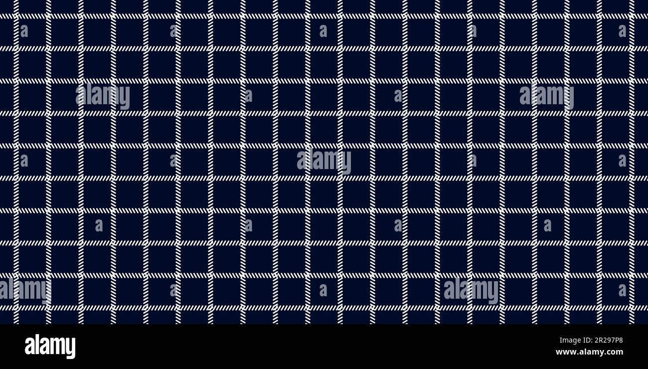 Windowpane plaid blue and white seamless pattern with narrow lines ...
