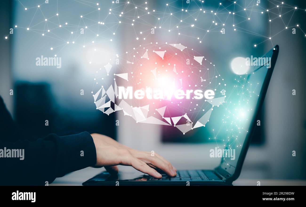 New metaverse with icon business concept,Business using laptop and ...