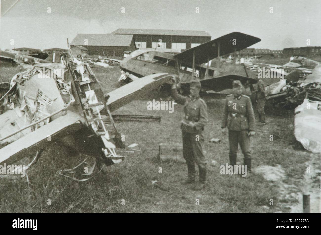 WW2 - WWII, second world war, destroyed french planes, Dunkerque France ...