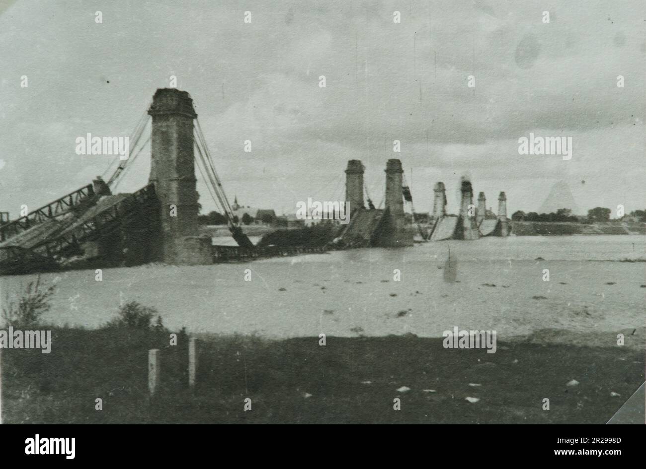 WW2 - WWII, 1940, Bridge on the Loire river, France Stock Photo - Alamy