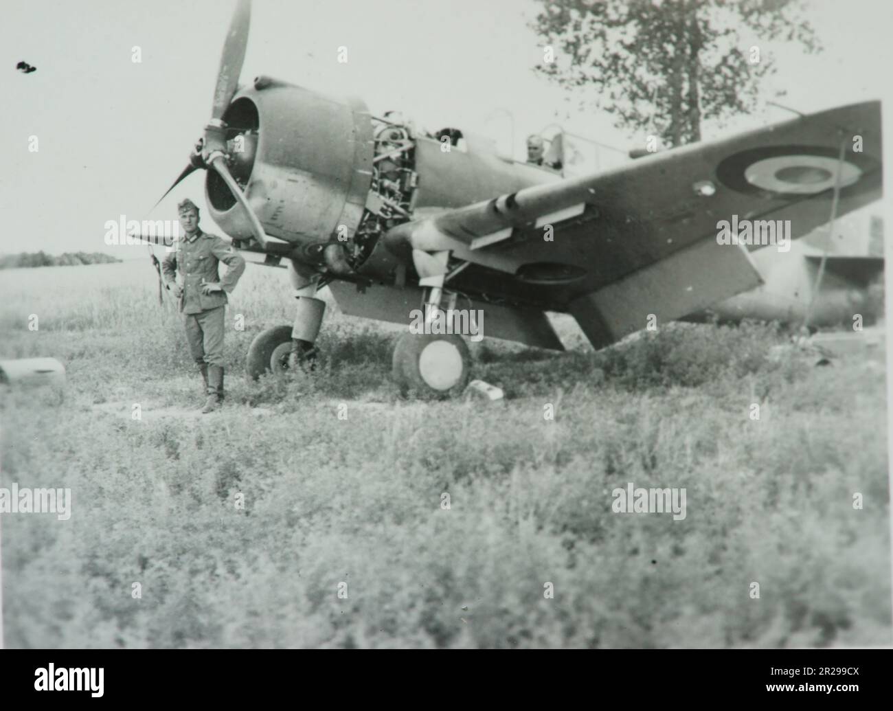 WW2 - WWII, 1940, Baulne, France, german soldies with French Curtiss P ...