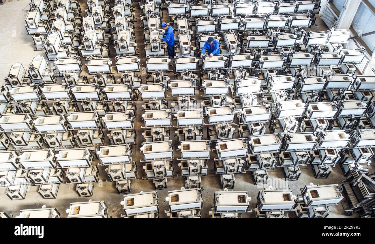 ZHANGYE, CHINA - MAY 18, 2023 - Workers assemble a biological engine ...
